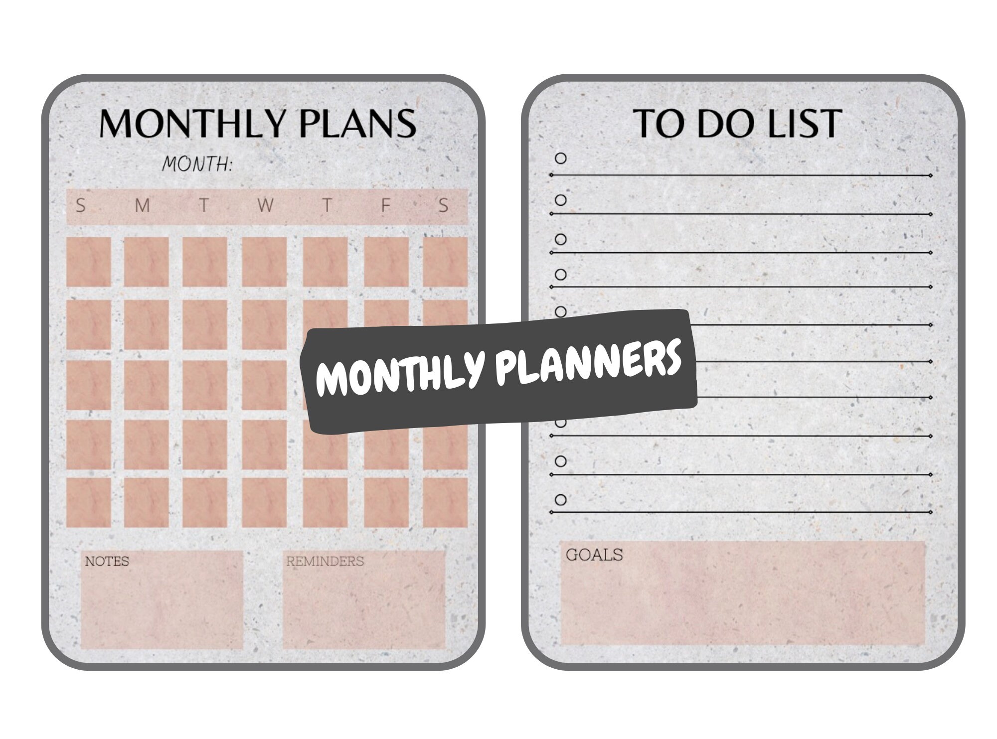 Undated iPad Planner Terrazzo Planner Minimalist Planner Monthly Daily ...