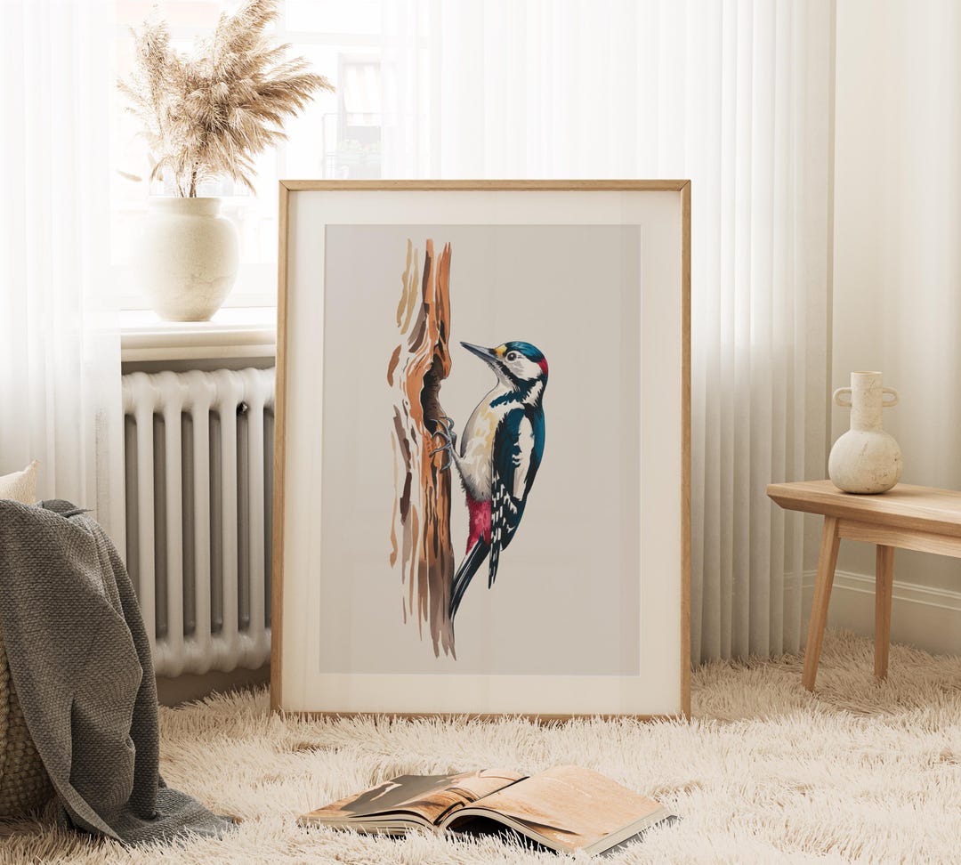 Watercolor Woodpecker Art Print, Watercolor Print, Woodpecker Print ...