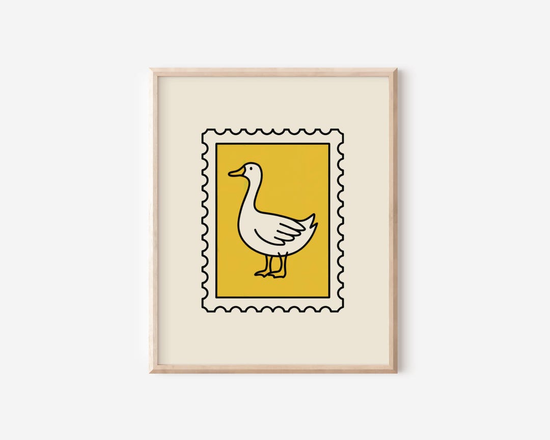 Goose Wall Art Stamp Retro Goose Instant Download Printable Children's ...
