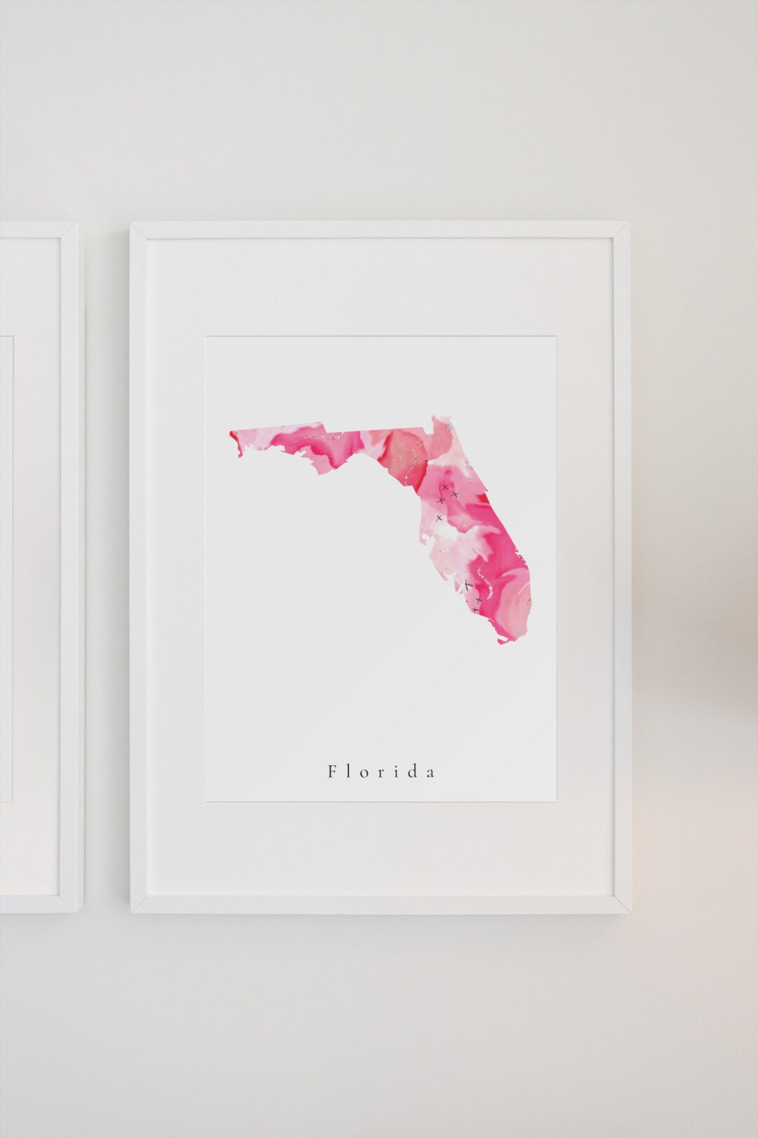 Florida Pink Watercolor Art, Florida Watercolor Art, Florida Pink Art ...