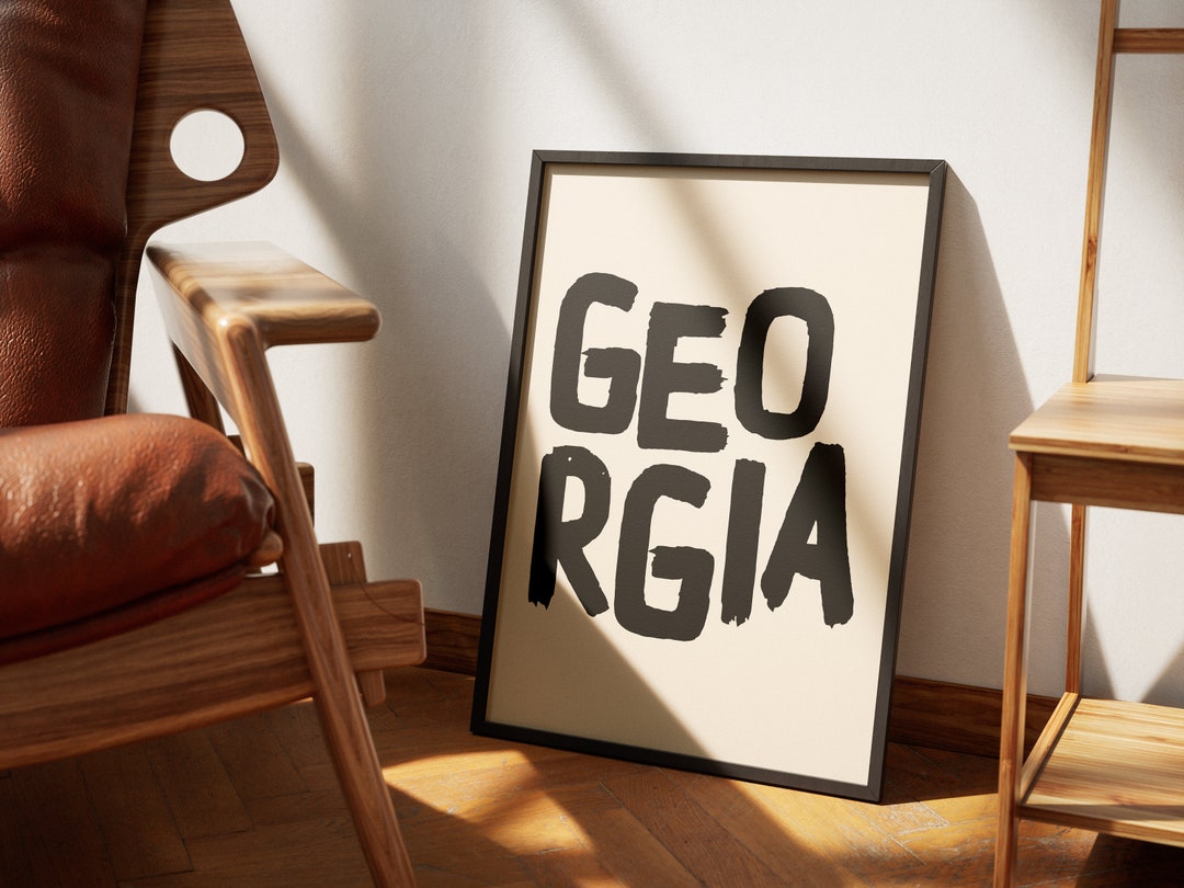 Georgia Art Print, Georgia Print, Georgia State Art, Georgia State ...