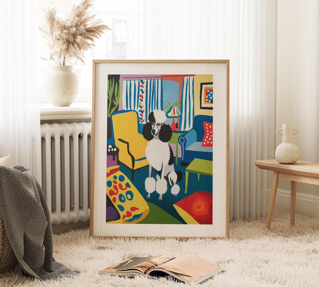 Matisse Style Poodle Wall Art, Matisse Style Art Print, Poodle Wall Art ...