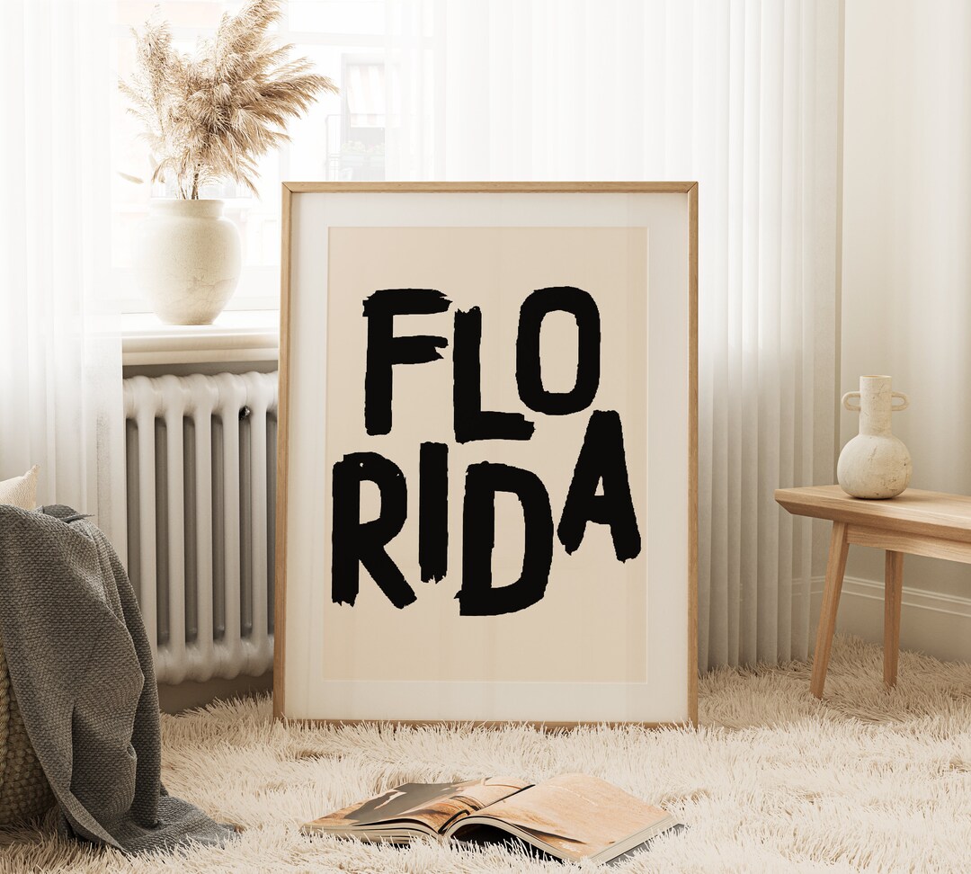 Florida State Wall Art, Florida Chic Art, Florida Boho Wall Art ...