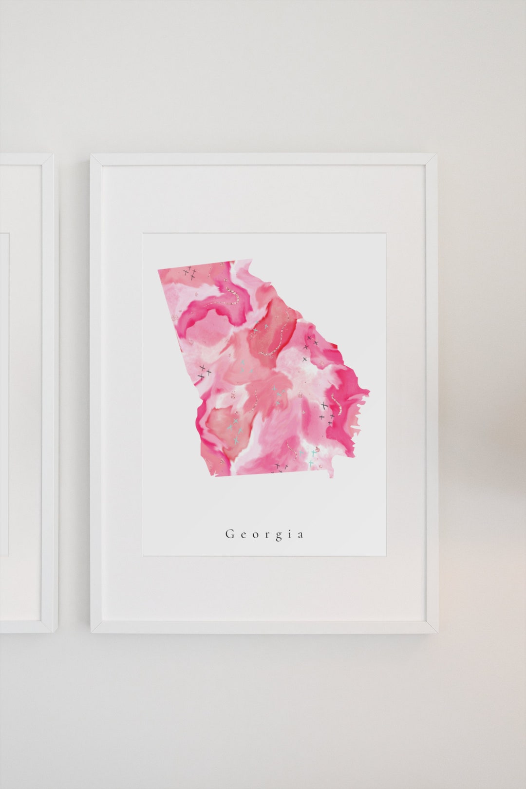 Georgia Hot Pink Watercolor Art, Georgia Pink Watercolor Art, Georgia ...