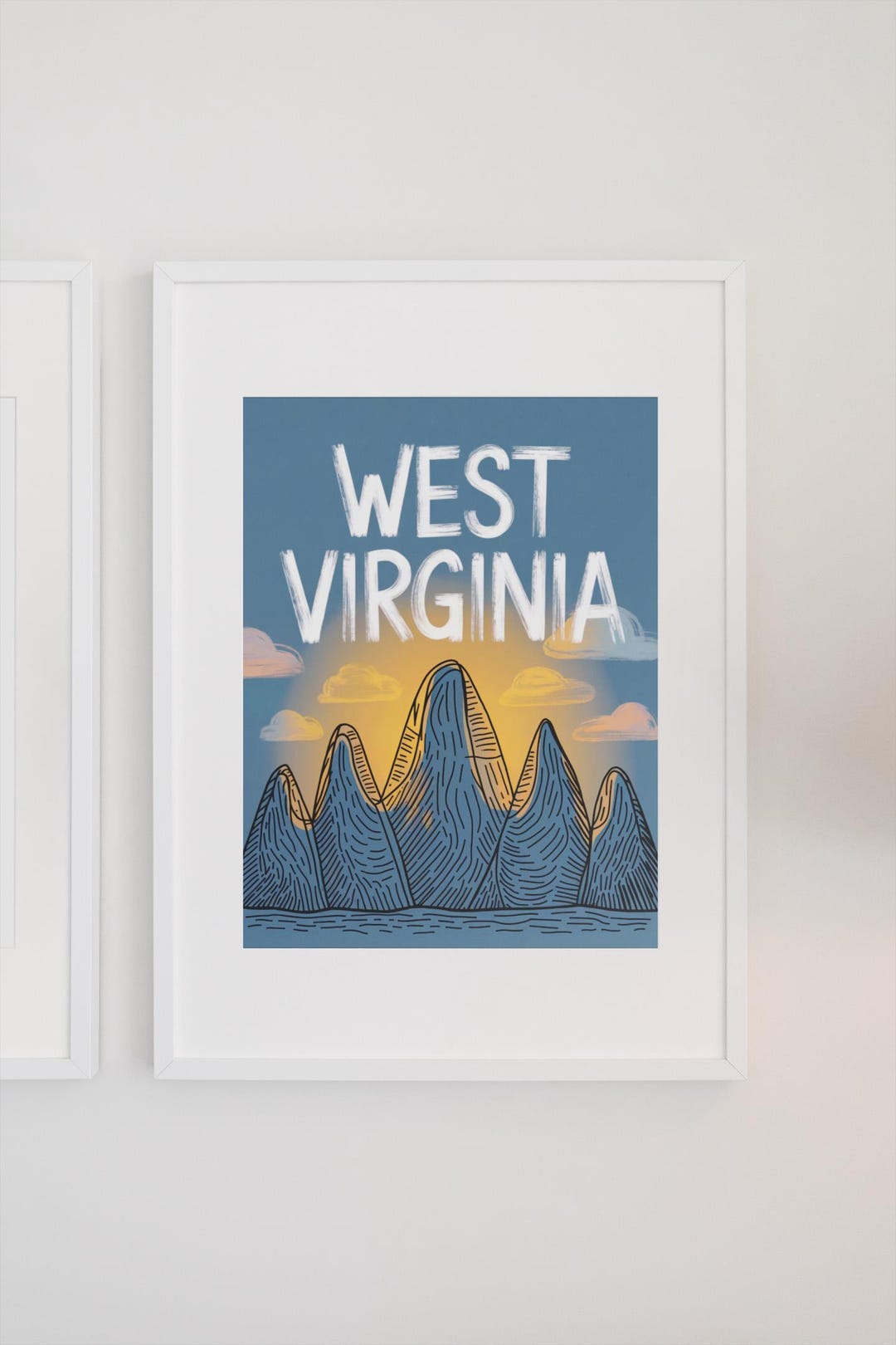 West Virginia State Wall Art Poster Print West Virginia Dorm Decor ...