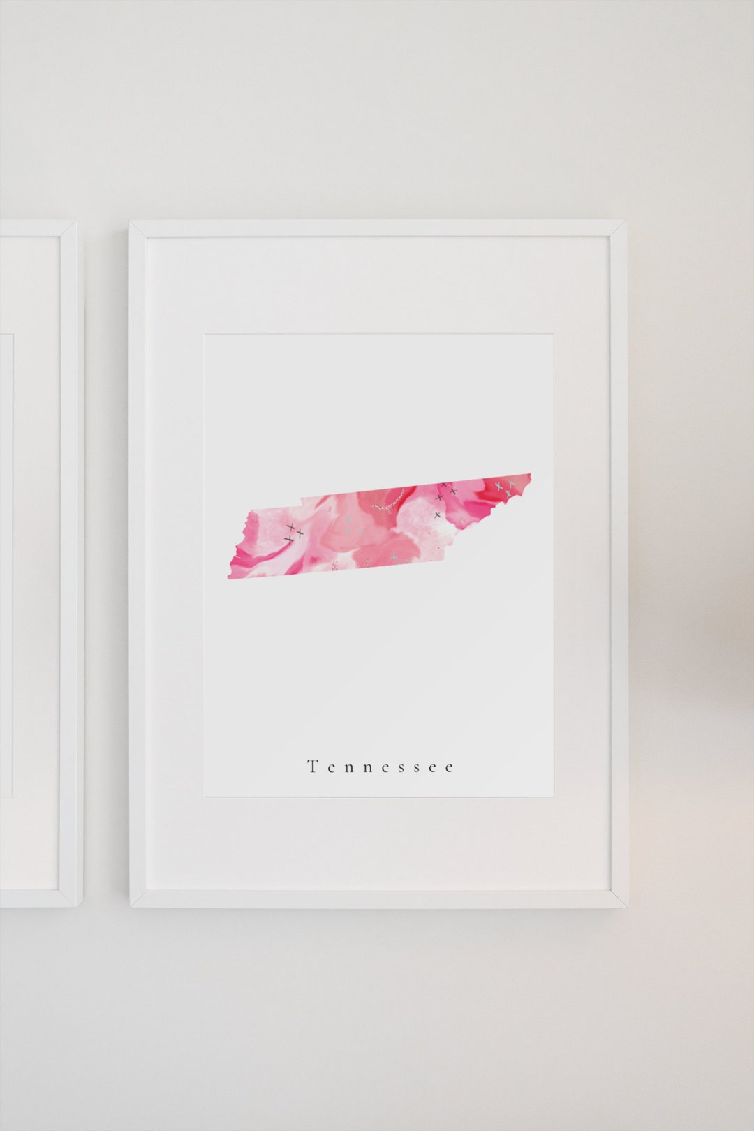 Tennessee Hot Pink Pink, Tennessee Watercolor Print, Tennessee Print ...
