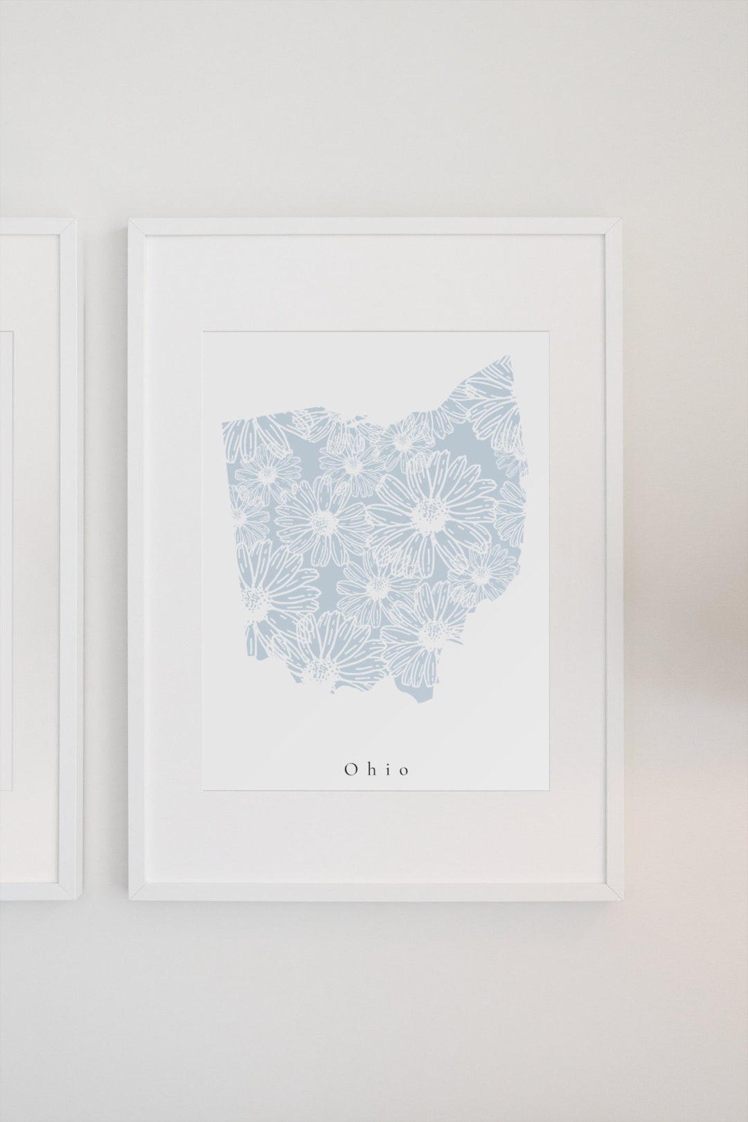 Ohio Blue Floral Print, Ohio Print, Ohio State Print, Ohio State Art ...