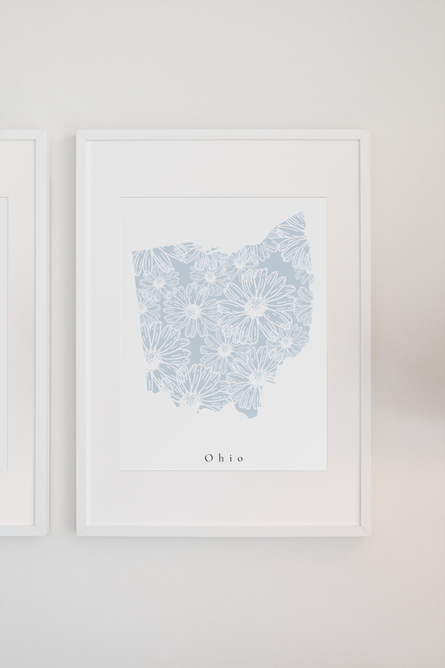 Ohio Blue Floral Print, Ohio Print, Ohio State Print, Ohio State Art ...