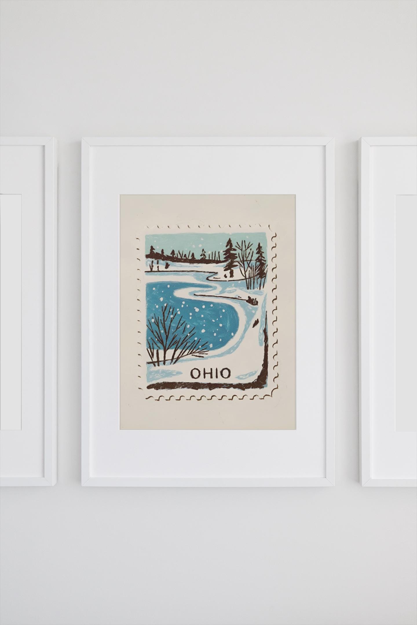 Ohio Stamp Wall Art, Ohio State Art, Ohio State Print, Ohio Print, Ohio ...
