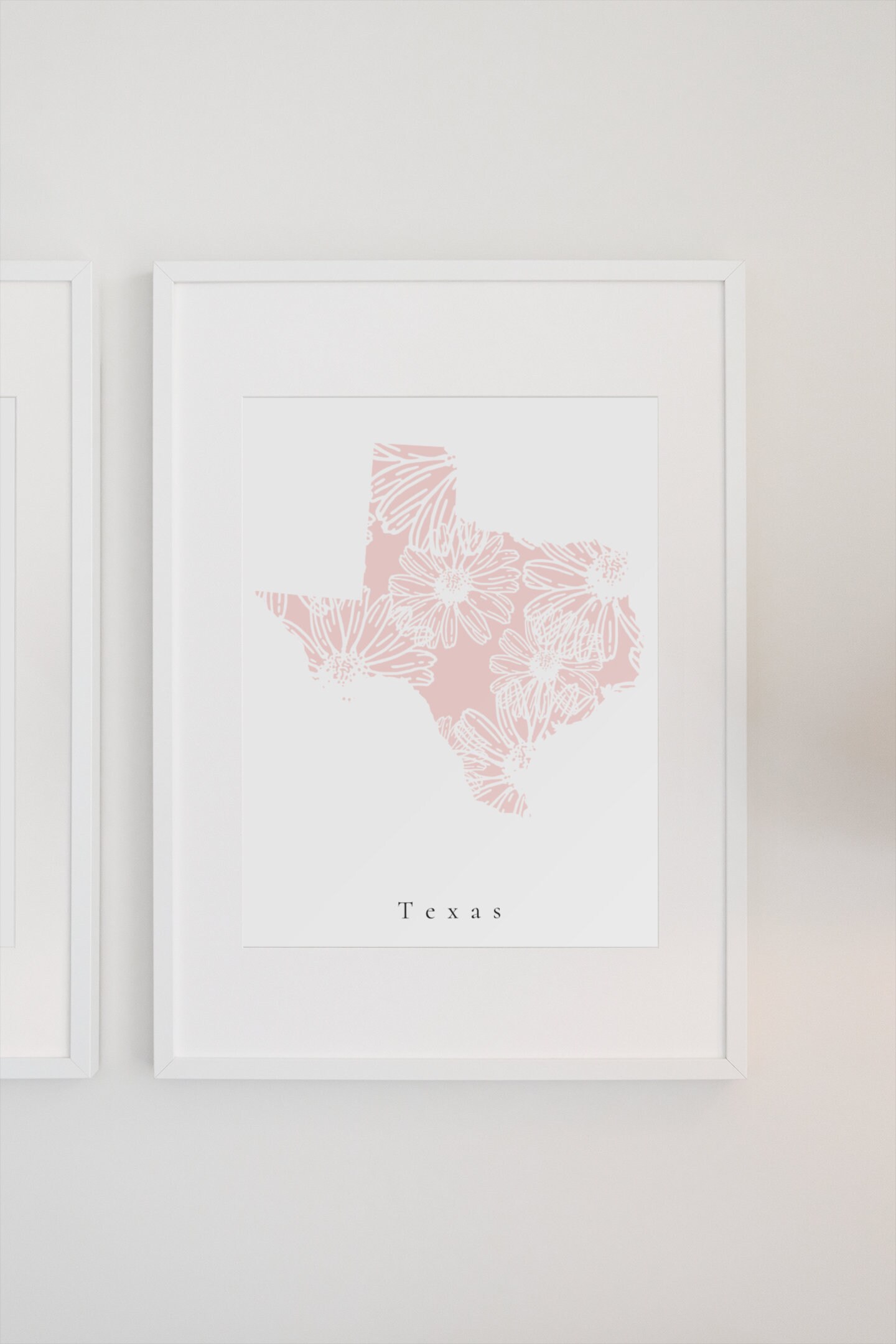Texas Pink Floral Print Texas Wall Art Print Pink Texas - Etsy