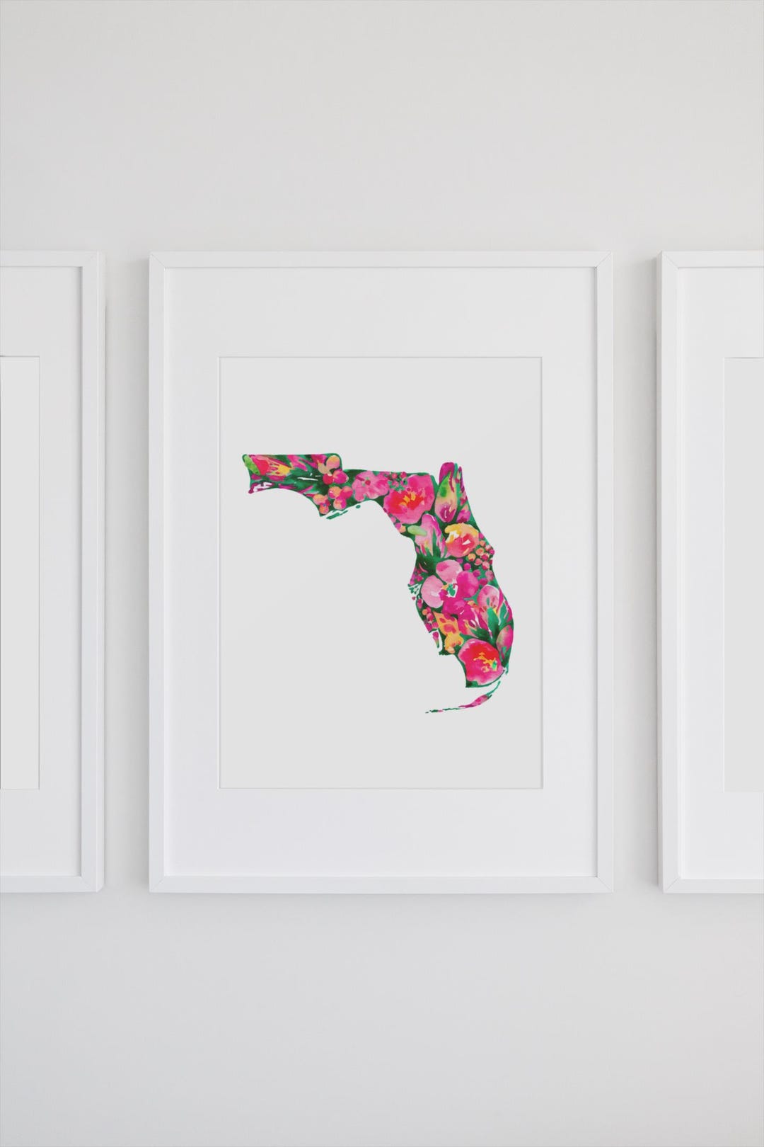 Florida State Floral Print, Florida Floral Wall Art, Florida State Art ...
