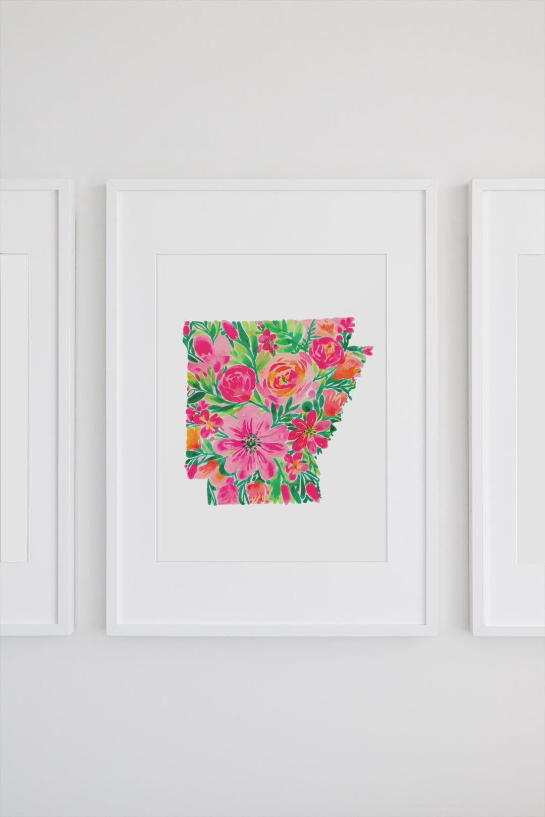 Arkansas State Floral Wall Art, Arkansas Floral Print, Arkansas Print ...