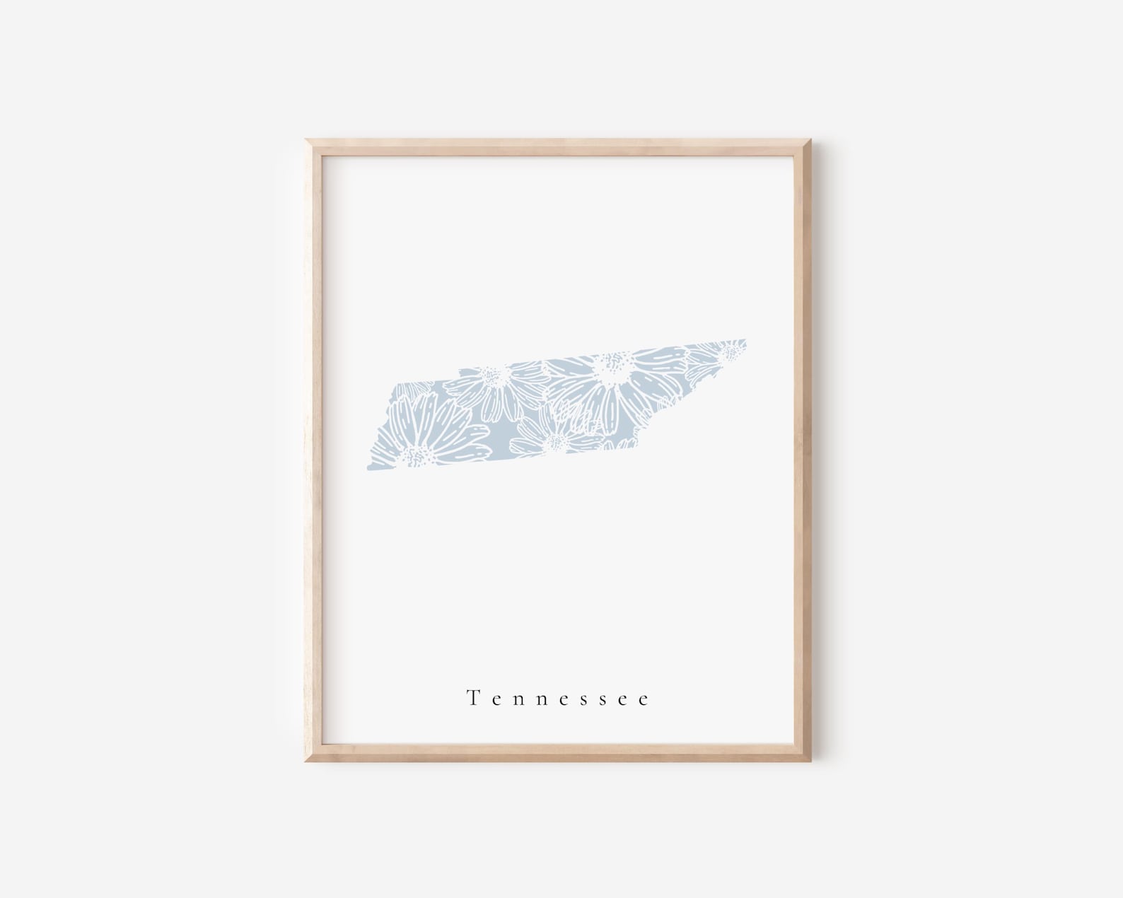 Tennessee Blue Floral Print, Tennessee Art, Tennessee State Print ...