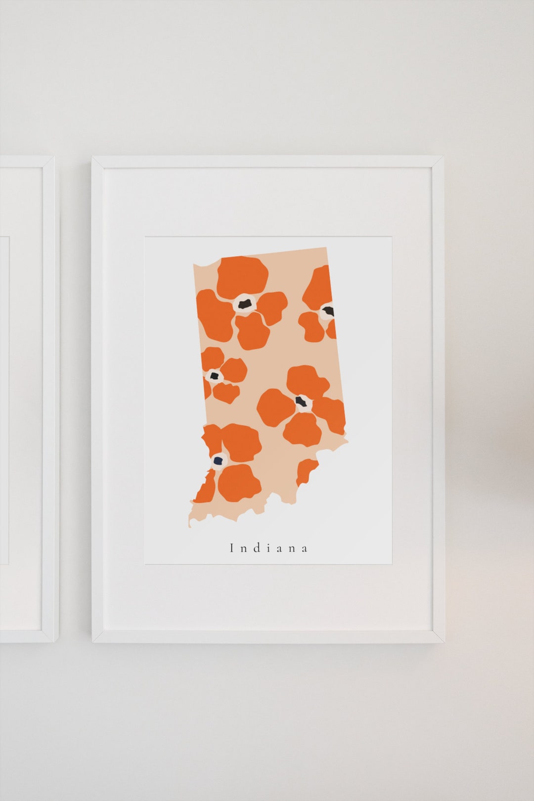 Indiana Orange Poppy Print, Indiana Blumendruck, Indiana Print, Indiana ...