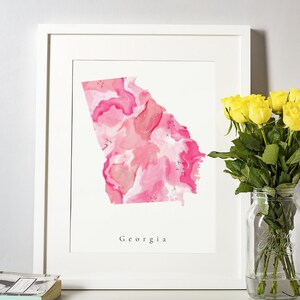 Georgia Hot Pink Watercolor Art, Georgia Pink Watercolor Art, Georgia ...