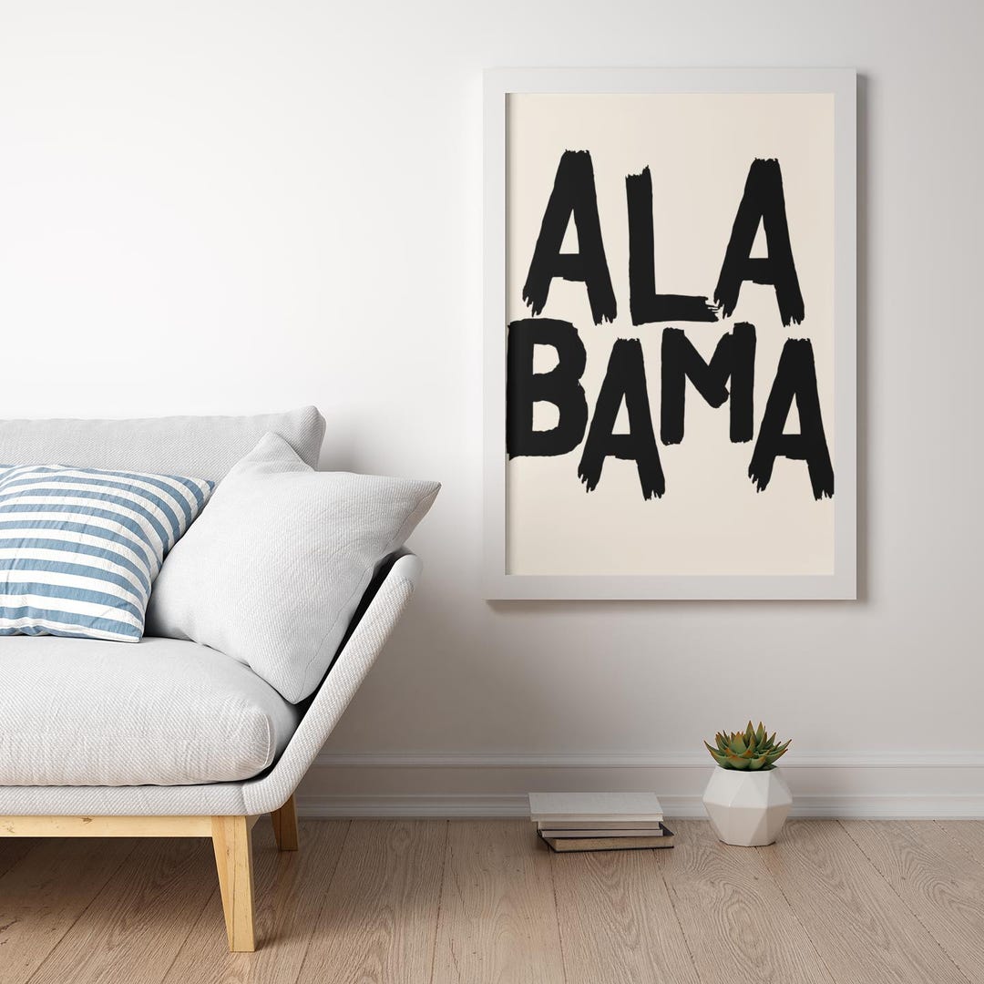 Alabama State Art, Alabama State Print, Alabama Print, Alabama Art ...