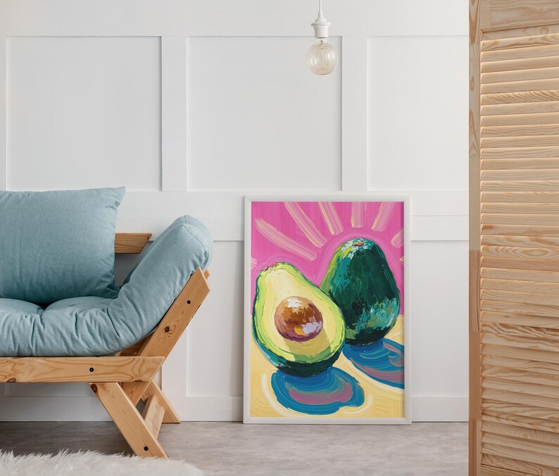 Avocado Wall Art Print Bright Maximalist Colorful Wall Art Instant ...