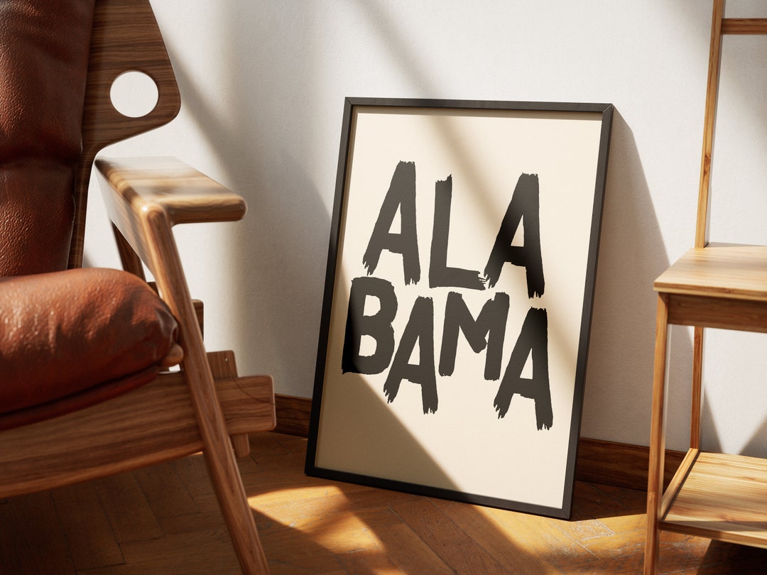 Alabama State Art, Alabama State Print, Alabama Print, Alabama Art ...