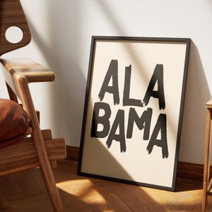 Alabama State Art, Alabama State Print, Alabama Print, Alabama Art ...