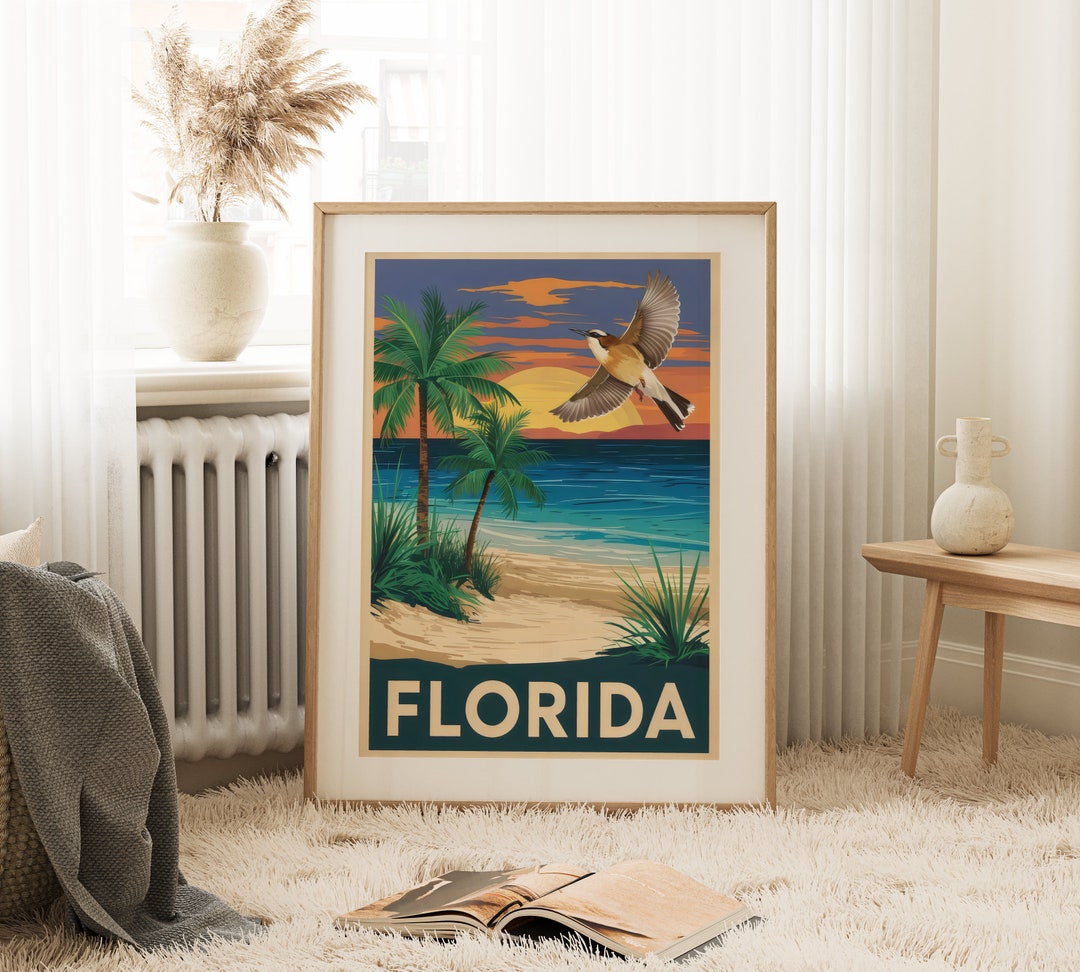 Florida Beach Wall Art, Florida Art Print, Florida Beach Decor, Florida ...