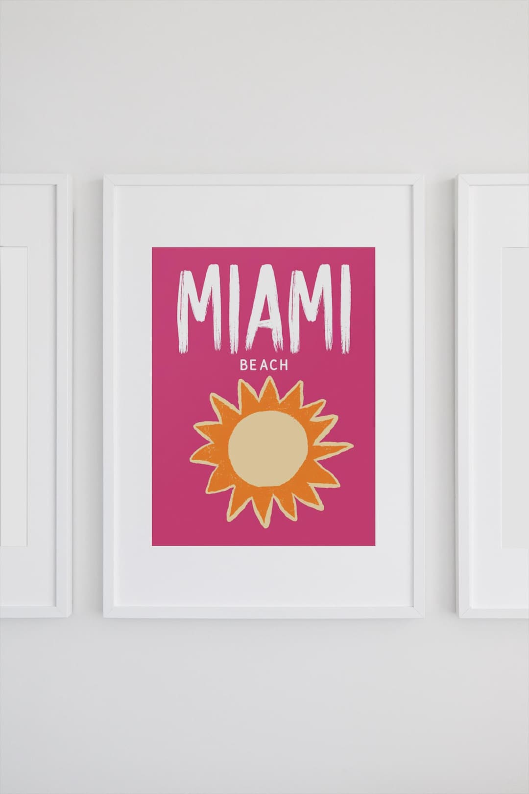 Miami Beach Digital Art Print Retro Summer Wall Art Modern Miami Beach ...