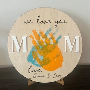 Mothers Day Handprint Sign, DIY Sign, Gift for Mom, Mothers Day Sign ...