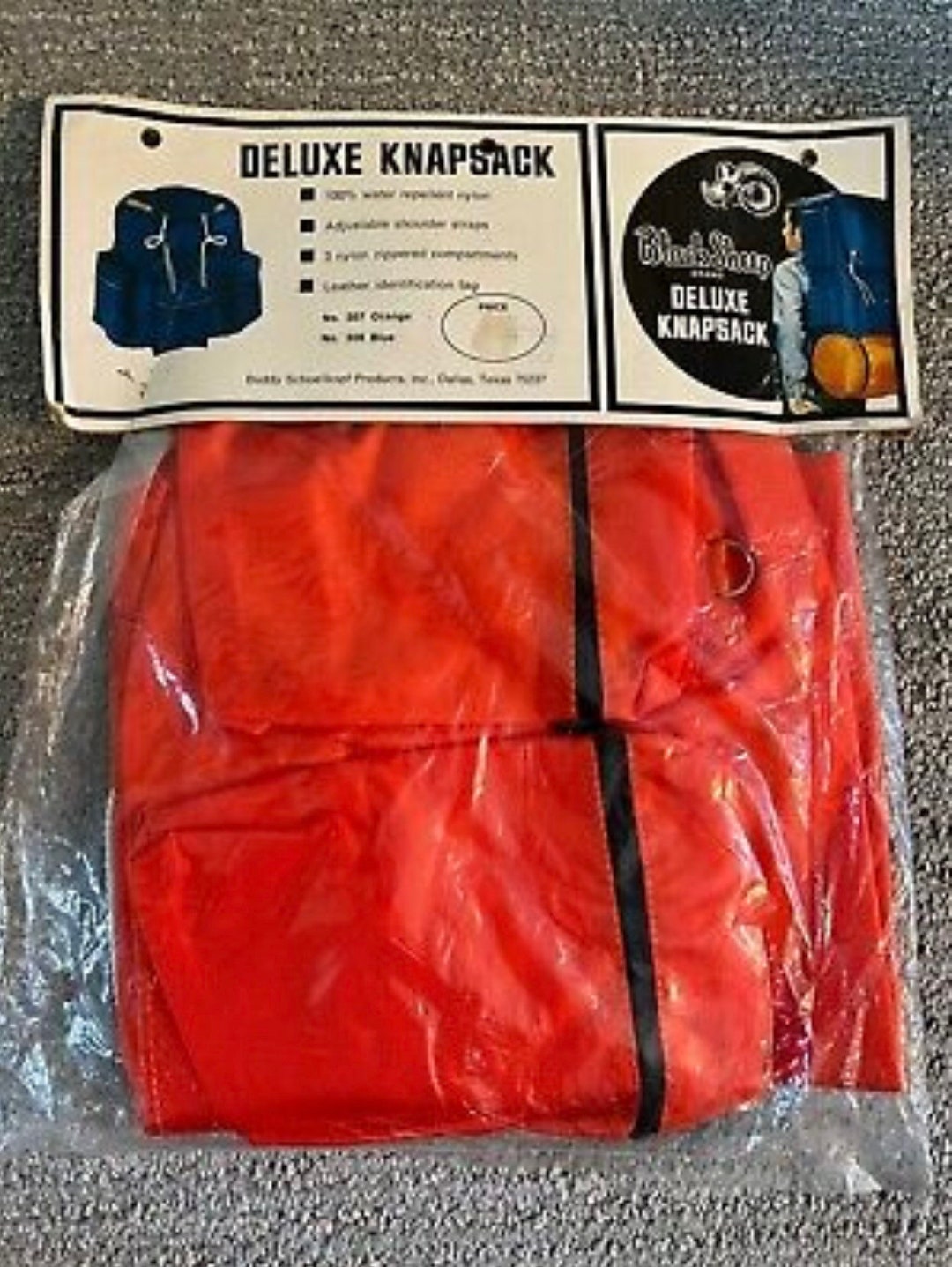 Vintage 60s or 70s Black Sheep Orange Deluxe Knapsack / Backpack in ...