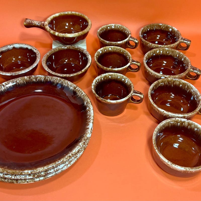Brown Drip Dishes - Etsy