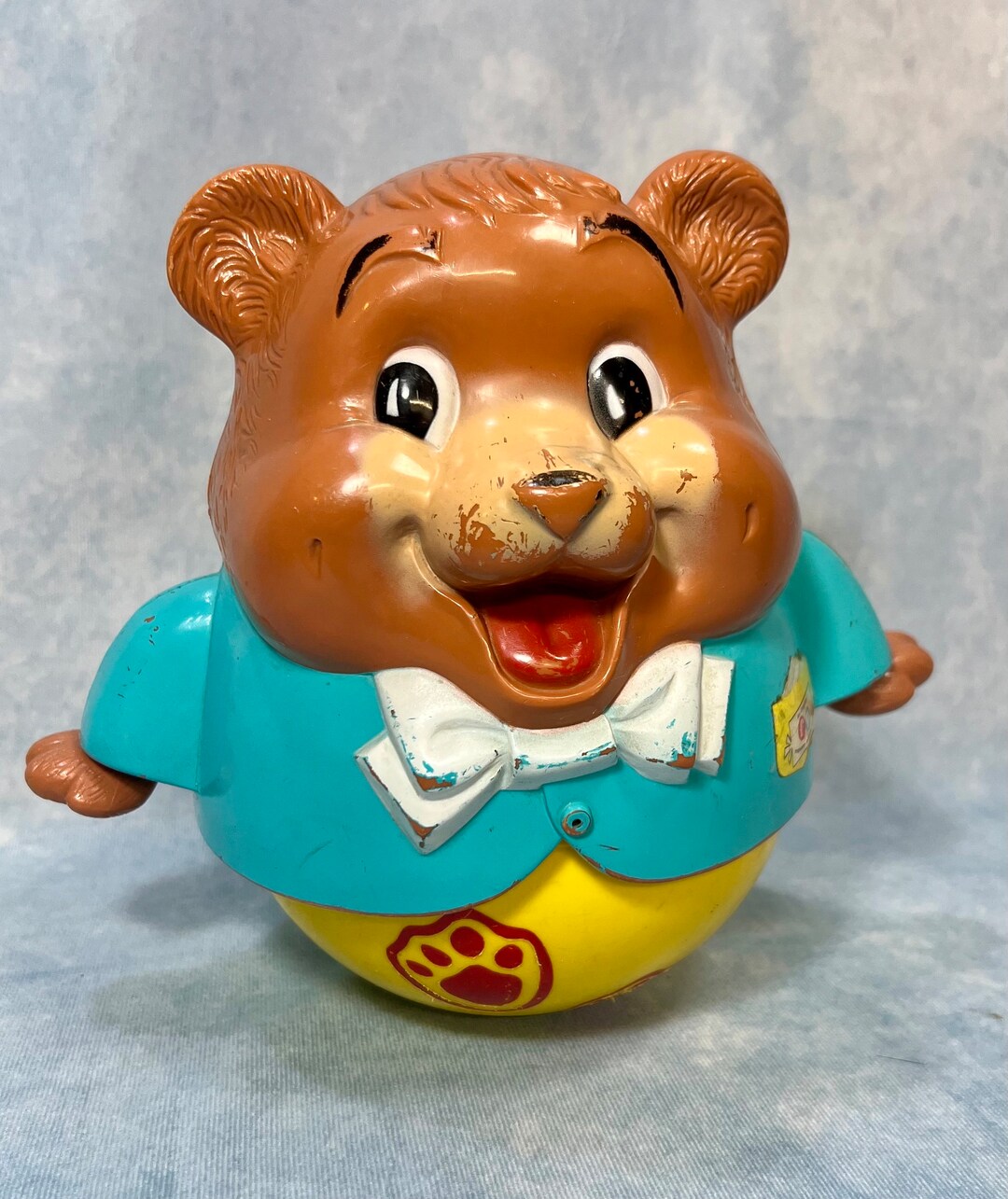 Vintage Fisher Price Chubby Cub Rolly Bear From 1969 Chiming Toy #164 ...
