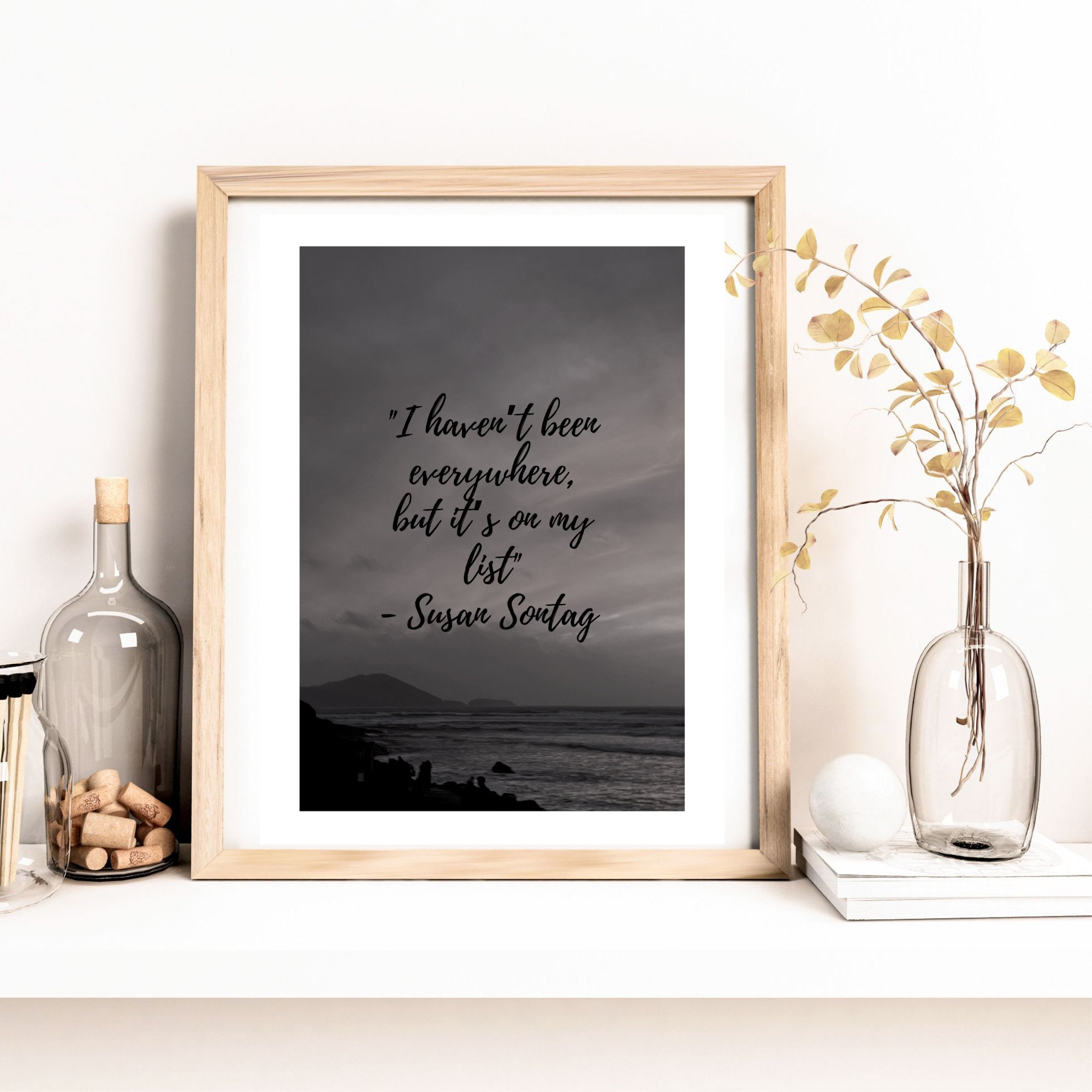 Travel Quote Poster, Travel Quote Print, Wall Art Print, Ocean Wave ...