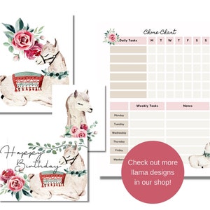 Llama Birthday Card Printable Greeting Card Instant - Etsy