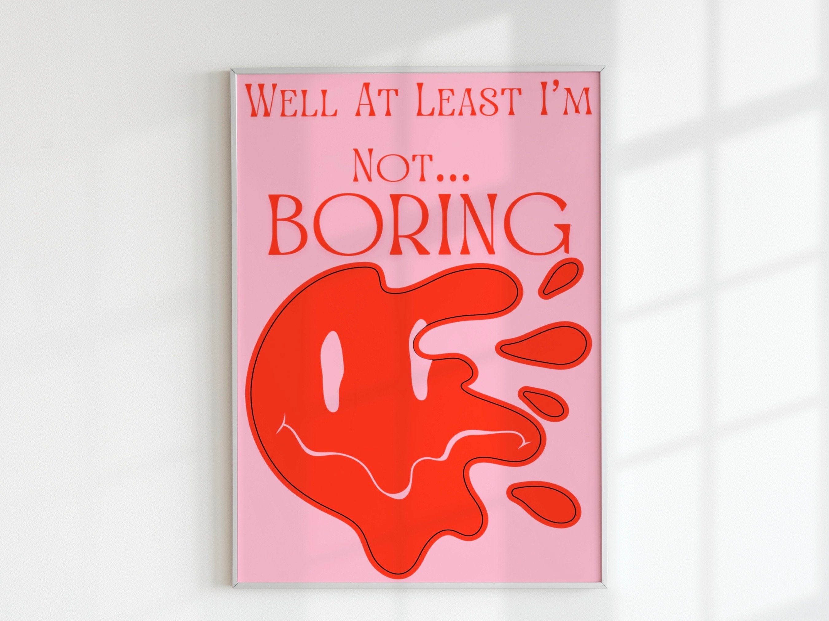 Pink Retro Trendy Smiley Face Print|pink Room Apartment Aesthetic ...