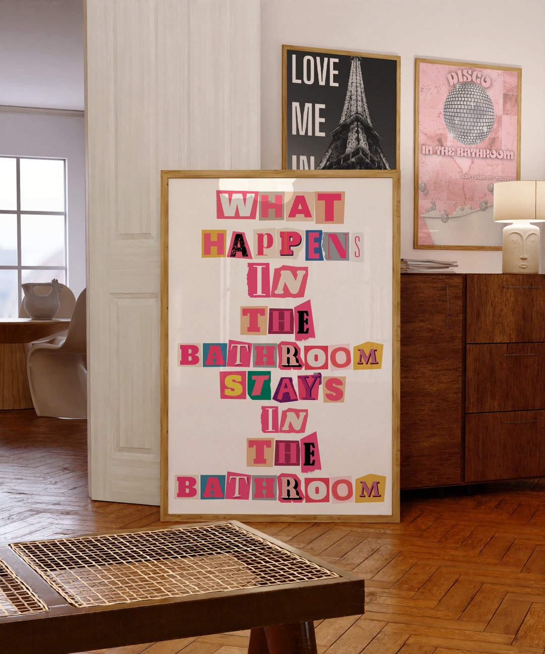 Trendy Preppy Bathroom Wall Decormaximalist Bathroom Print,funky Home ...