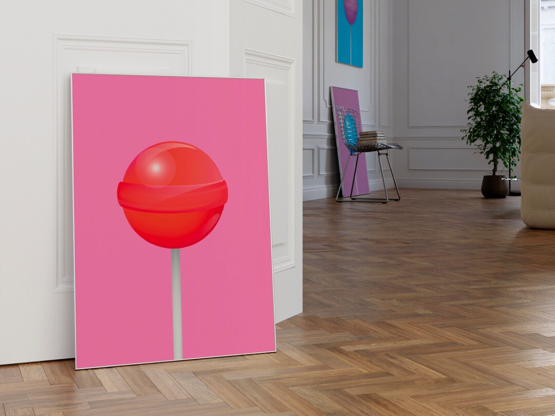 Lollipop Print, Red & Pink Candy Kitchen Decor (digital Download) Girly ...