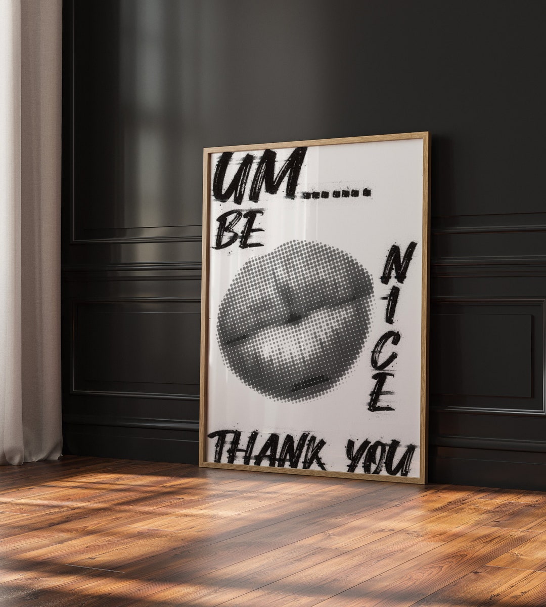 Retro Lips Poster Y2k Print Aesthetic Room Decor Trendy Print Room ...