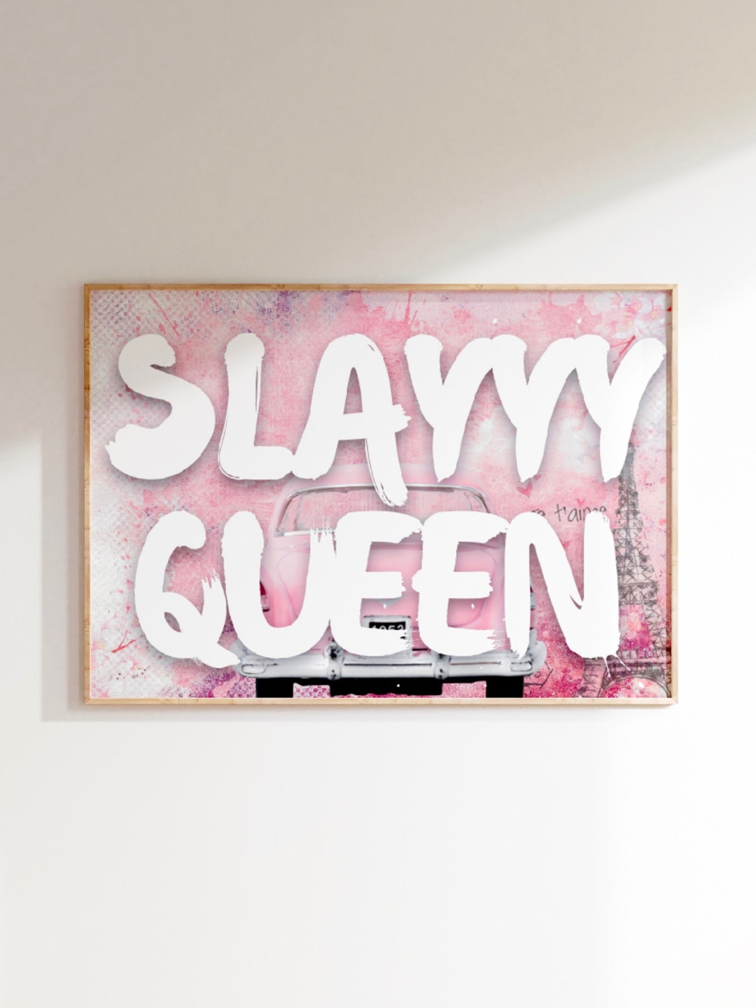 Slay Queen Paris Pink Poster: Girly Preppy Bedroom Art (digital ...