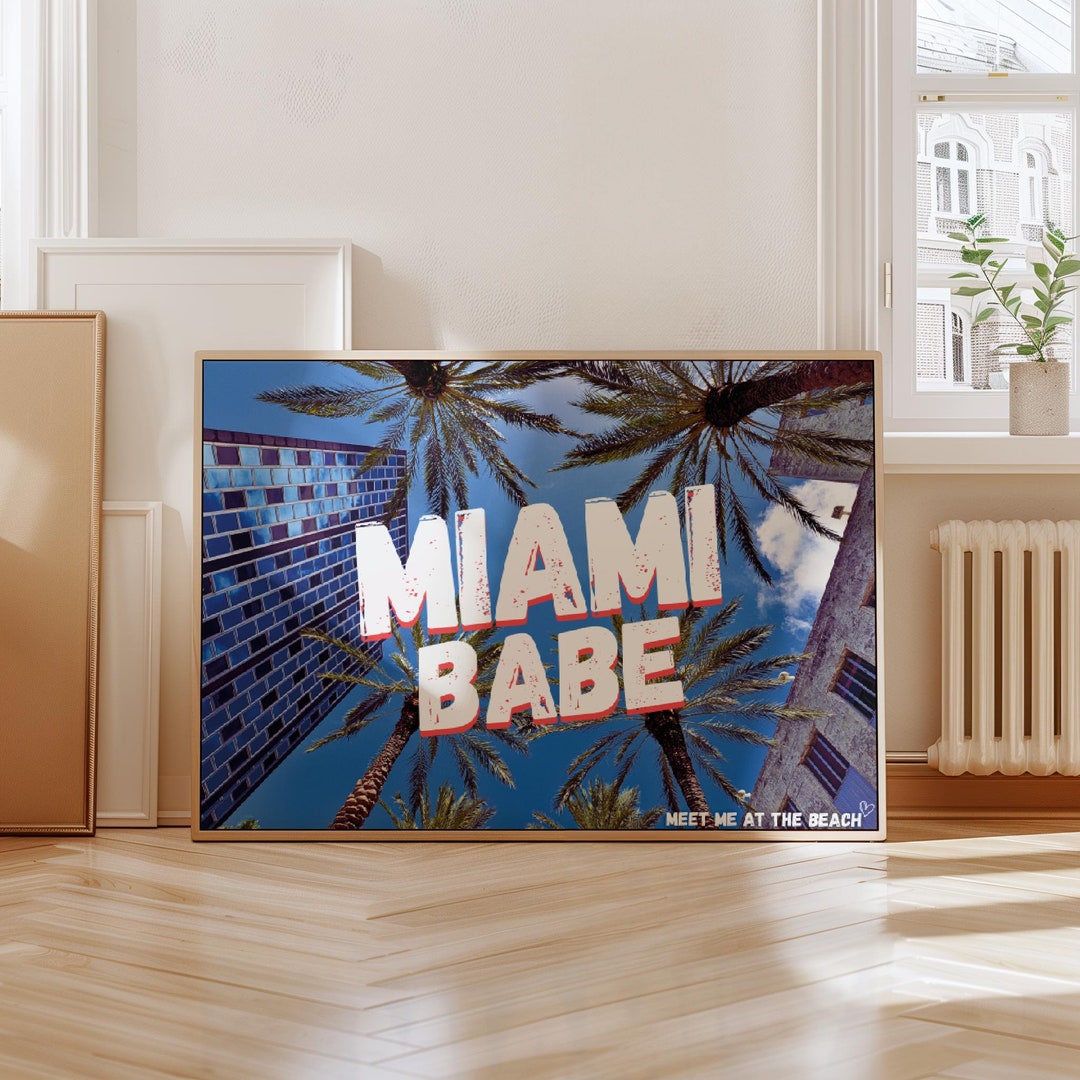 Horizontal Beach Art Print,miami Beach Wall Art Horizontal Print,living ...
