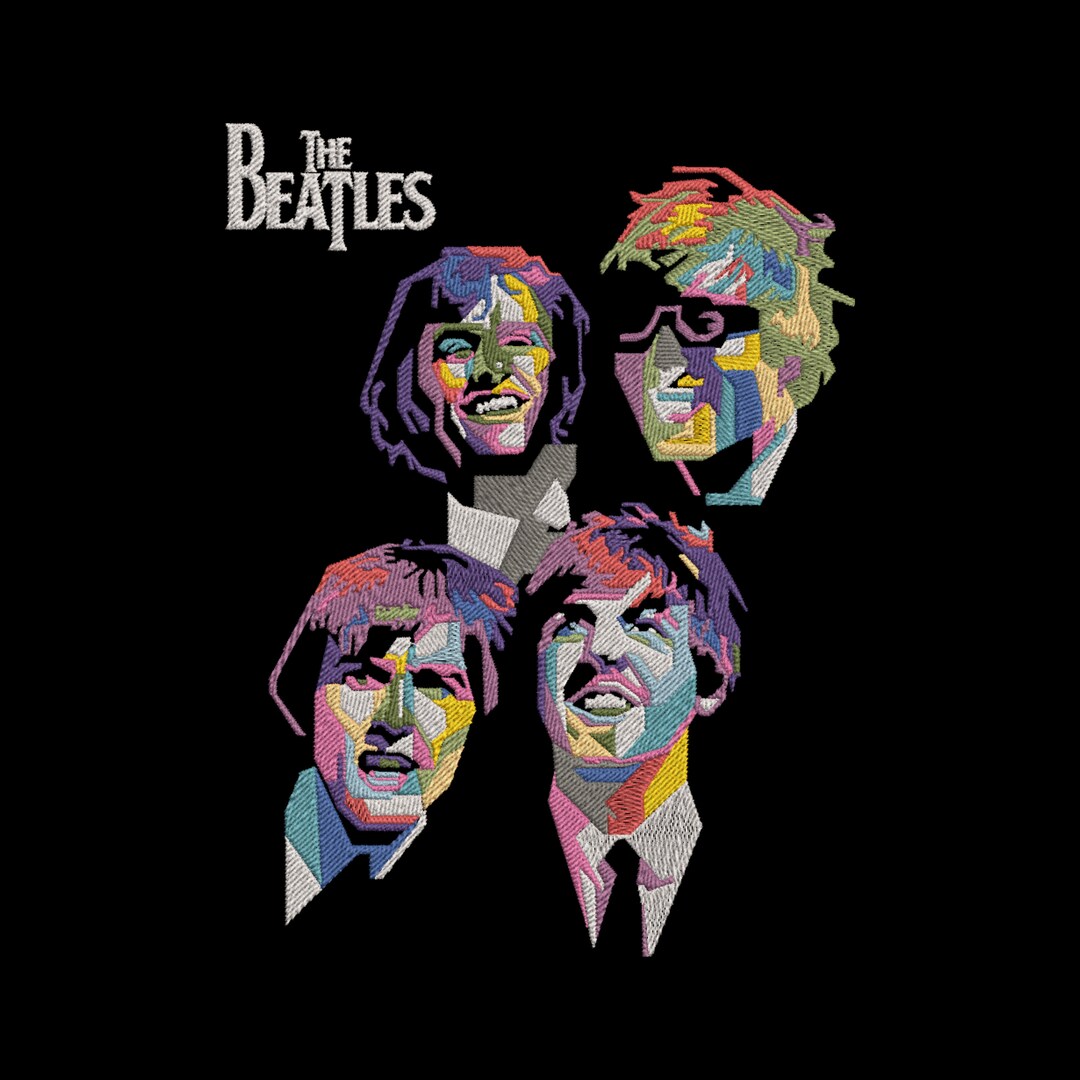 The Beatles Machine Embroidery Design, Music Lovers' Delight, Pop Art ...