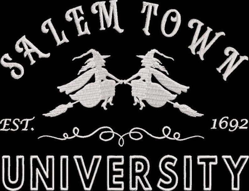 Salem Town University Embroidery Design, Spooky Halloween Ghost ...