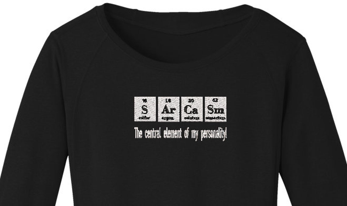 SARCASM CHEMICAL SYMBOLS Machine Embroidery Design 5 Sizes - Etsy