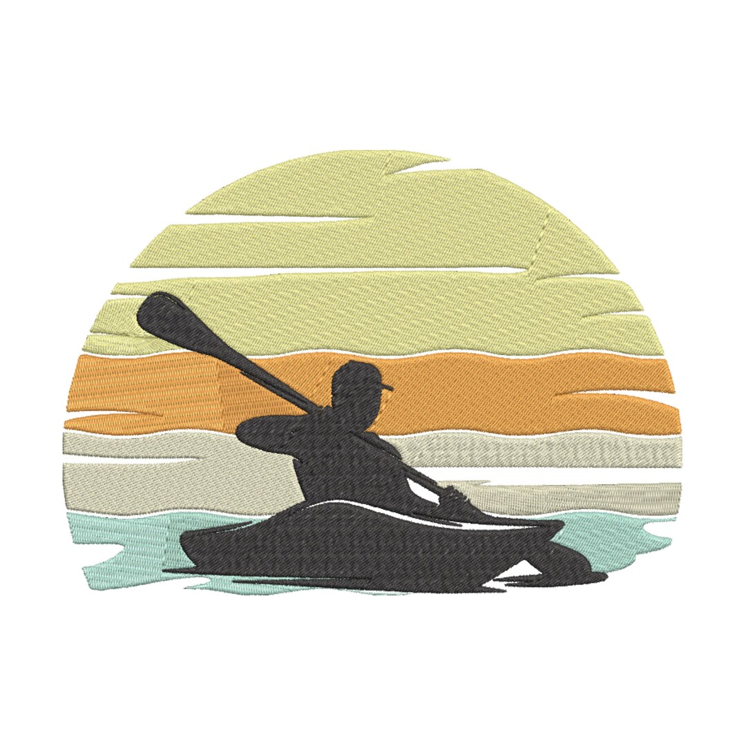 ROWING RETRO SUNSET Machine Embroidery Design, Trendy Embroidery Design ...