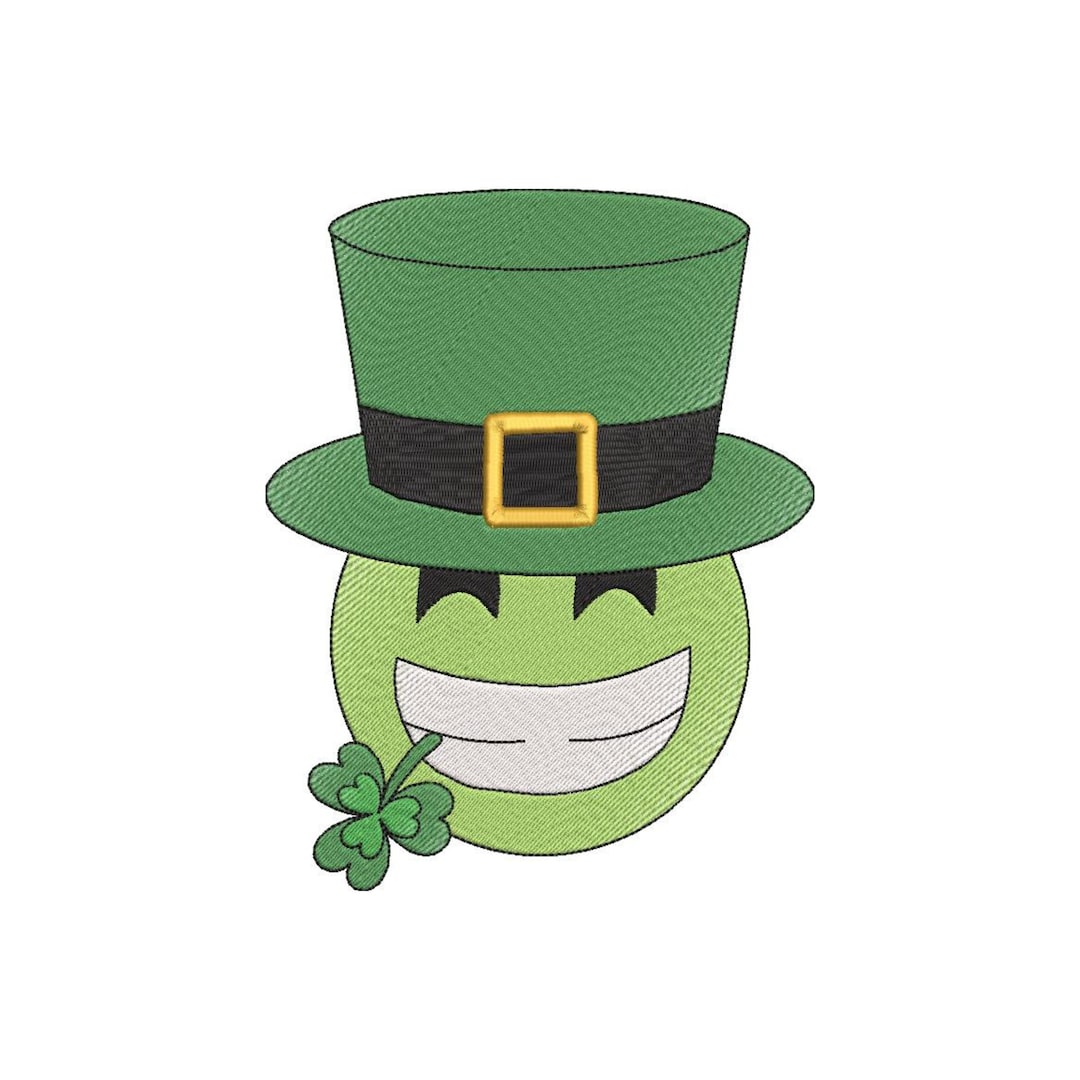 Stay Happy Lucky Face Inspirational Embroidery Design, St Patric's Day ...