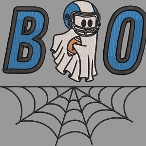 SPOOKY GHOST FOOTBALL Boo, Halloween Embroidery Design, Ghost ...