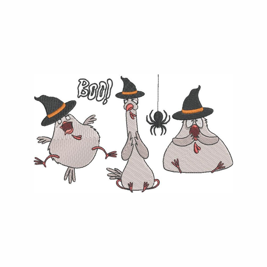 Spooky Chicken Embroidery Design, Funny Halloween Ladies (digital ...
