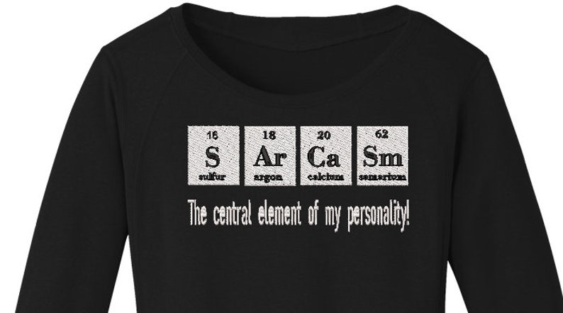 SARCASM CHEMICAL SYMBOLS Machine Embroidery Design 5 Sizes - Etsy