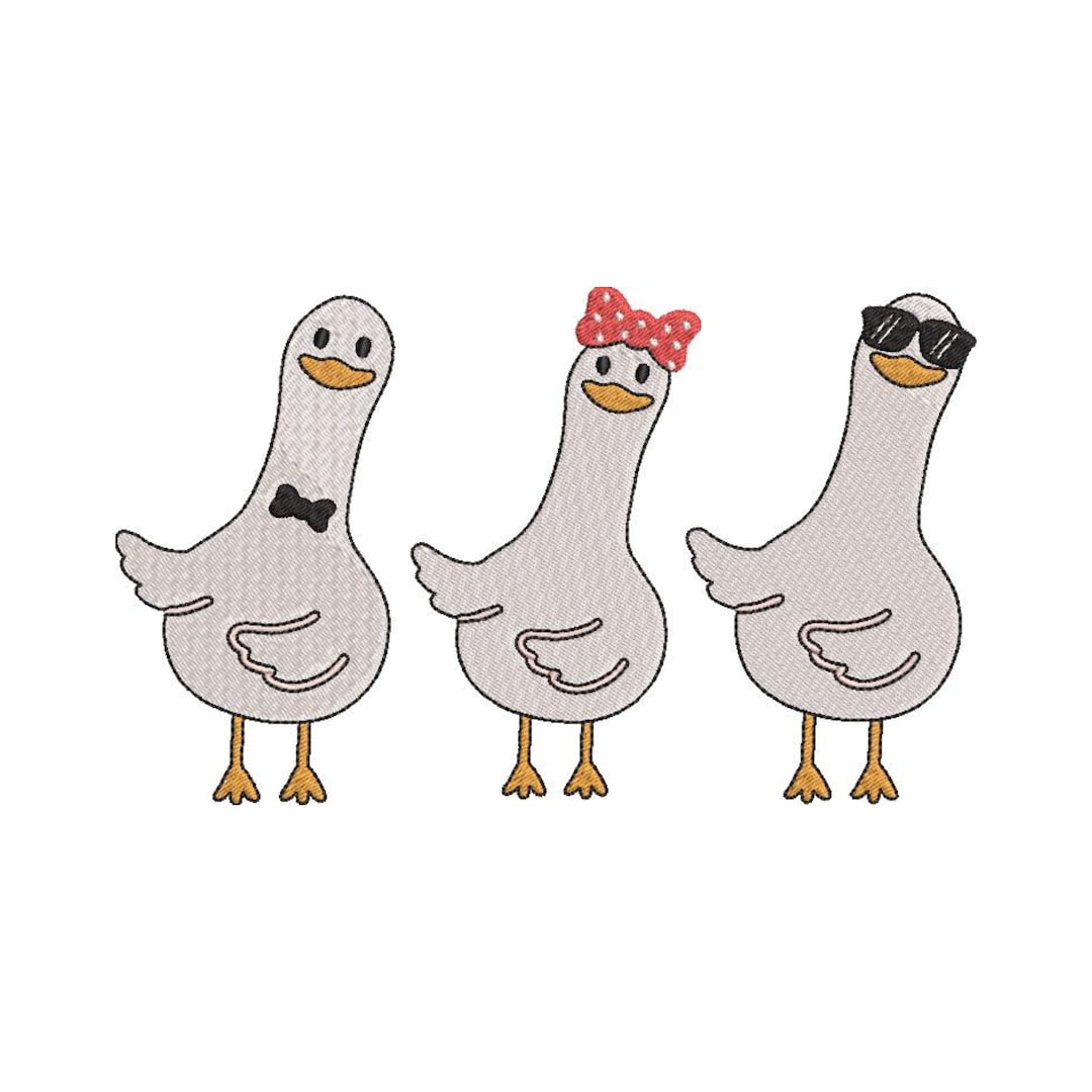 Three Silly Goose Embroidery Designs Easter Embroidery Design, Animal ...