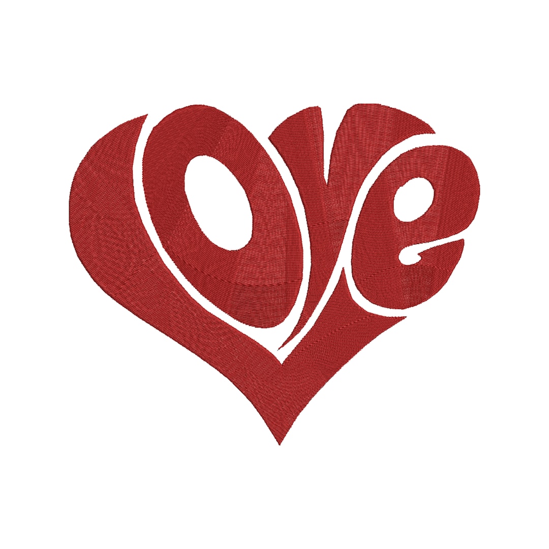 Red Heart Love Machine Embroidery Design | Handmade Unique Gift | Shirt ...