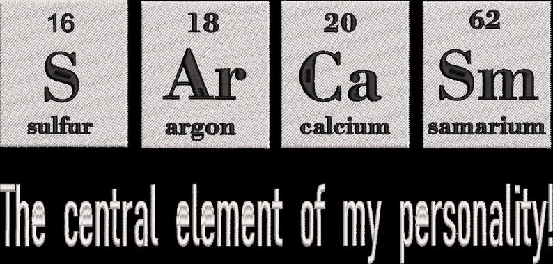 SARCASM CHEMICAL SYMBOLS Machine Embroidery Design 5 Sizes - Etsy