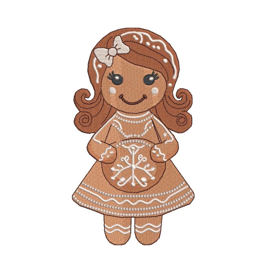 Pregnant Gingerbread Girl Embroidery Design, Gingerbread Embroidery ...