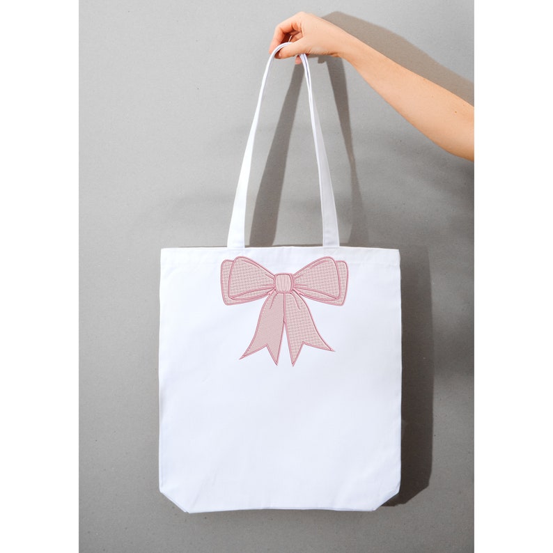 Pink Bow Machine Embroidery Design | Trendy Coquette Bow, Baby Girl ...